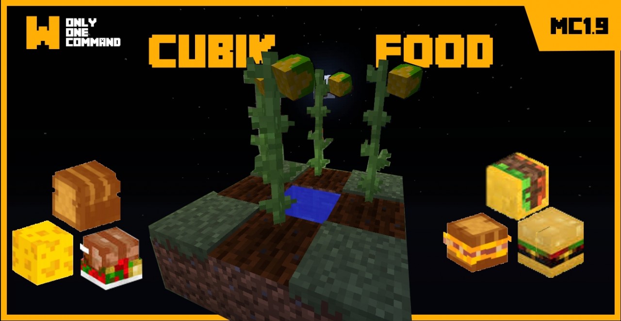 Cubik Food in only one command for mc 1.9 Minecraft Map