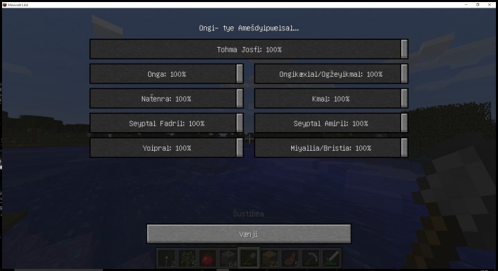 Minecraft Translated into the Sirrian Conlang Minecraft Map