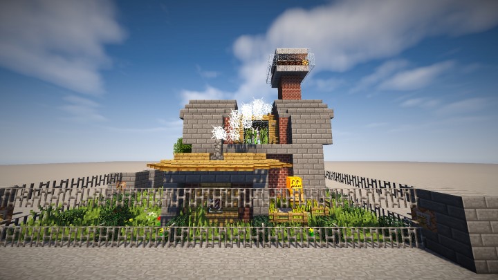 25x25 Redstone House (Medieval Style) Minecraft Map