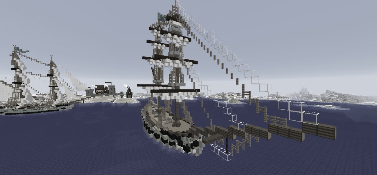 The Prismarine Armada-Ships+Christmas Town Minecraft Map