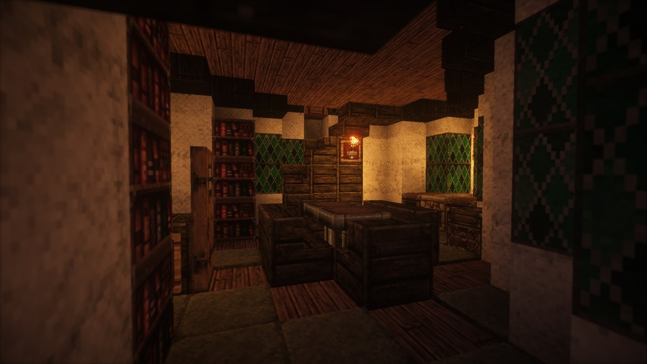 Diagonal medieval house-interior included Minecraft Map