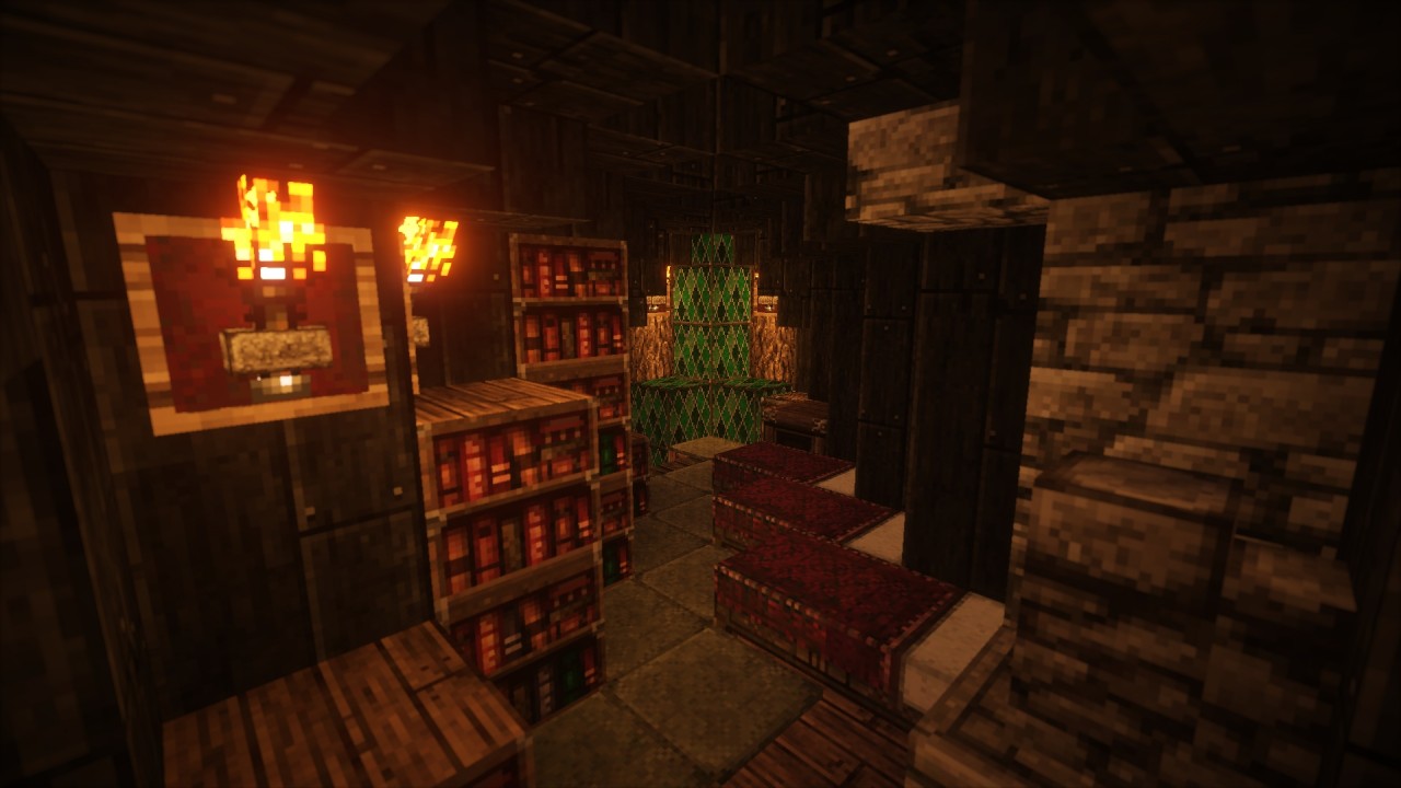 Diagonal medieval house-interior included Minecraft Map