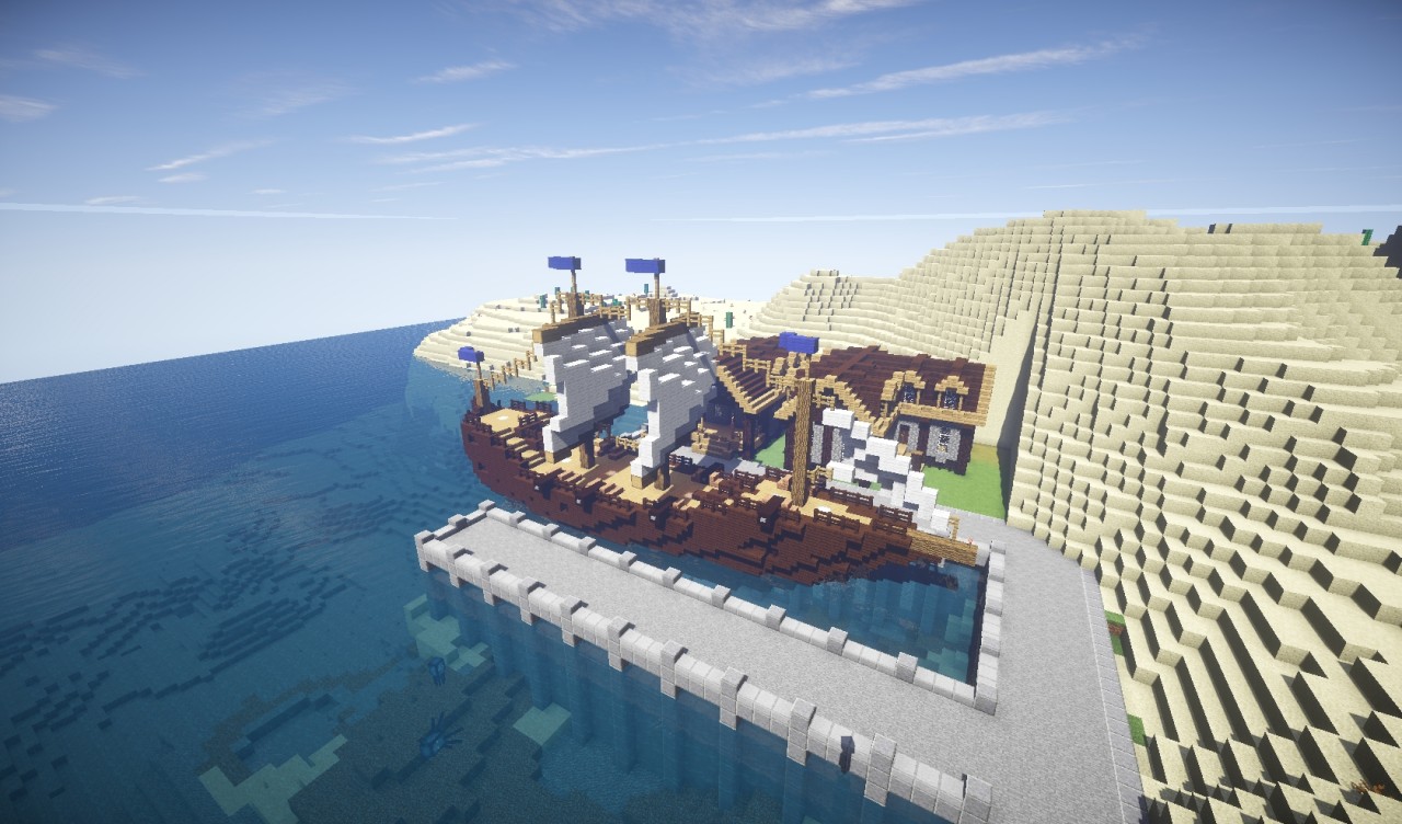 Small Dock + Ship Minecraft Map