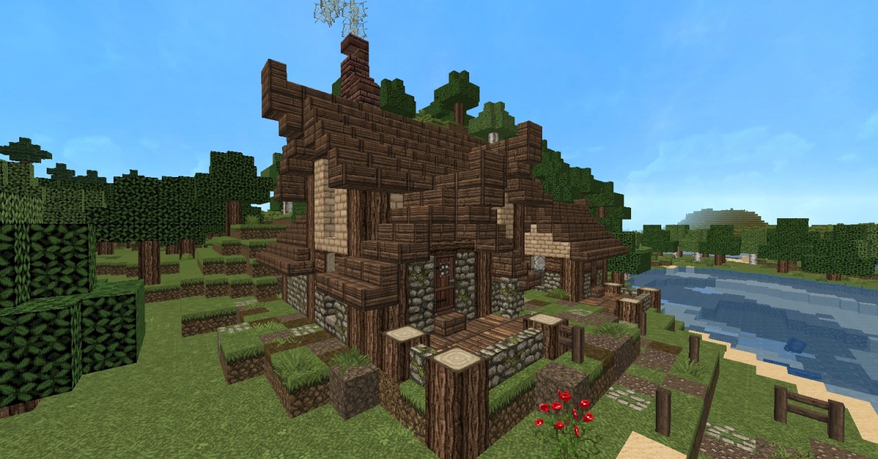Rustic/Medieval House w/ Storehouse and Dock Minecraft Project
