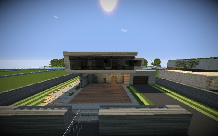 Minecraft-Riverside modern house Minecraft Map