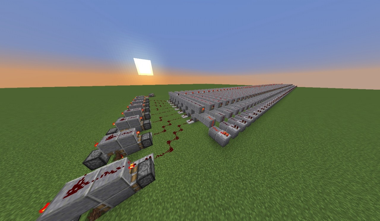 8-Bit Binary Counter and Decoder Minecraft Map