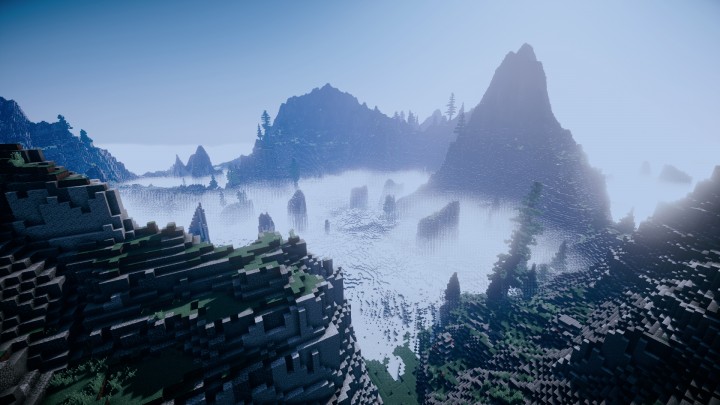 Cloudy Heights - 2k x 2k Custom Terrain Minecraft Map