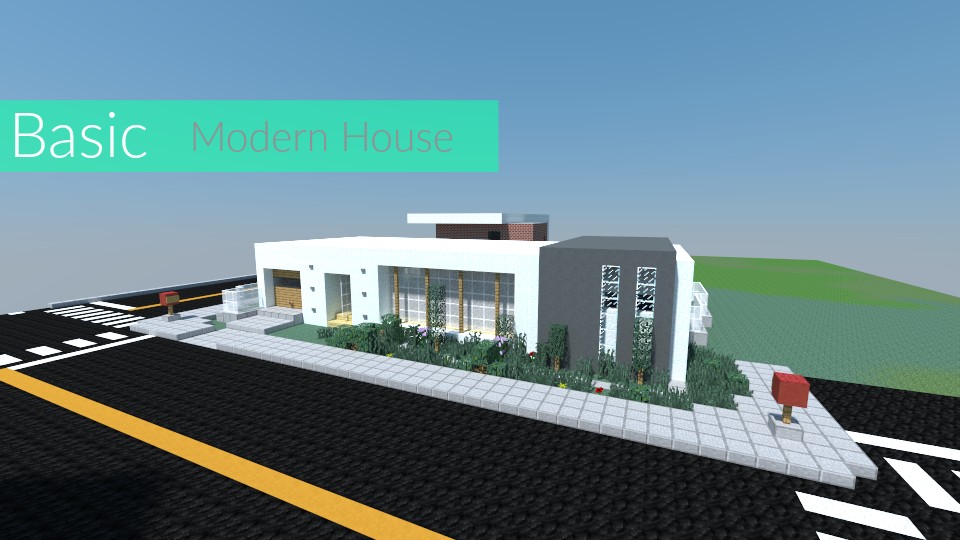 Port Ray Builds | Basic | Simple Modern House Minecraft Map