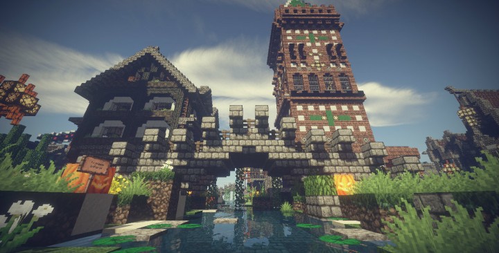 "Albedo" Beautiful Medieval City.-Download! Minecraft Map