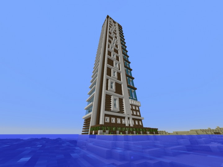 Crystal Tower: Modern Apartments and Luxury Offices Minecraft Project