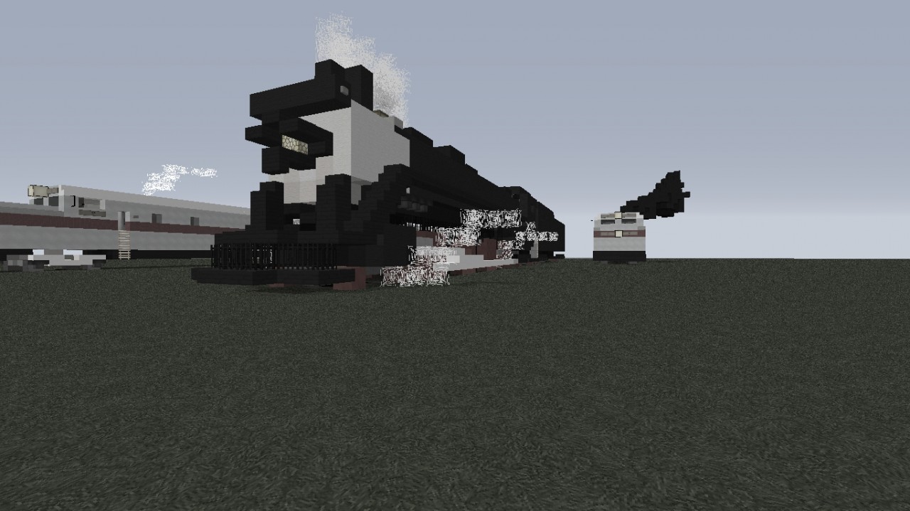 Steam locomotive with empty freight train Minecraft Map