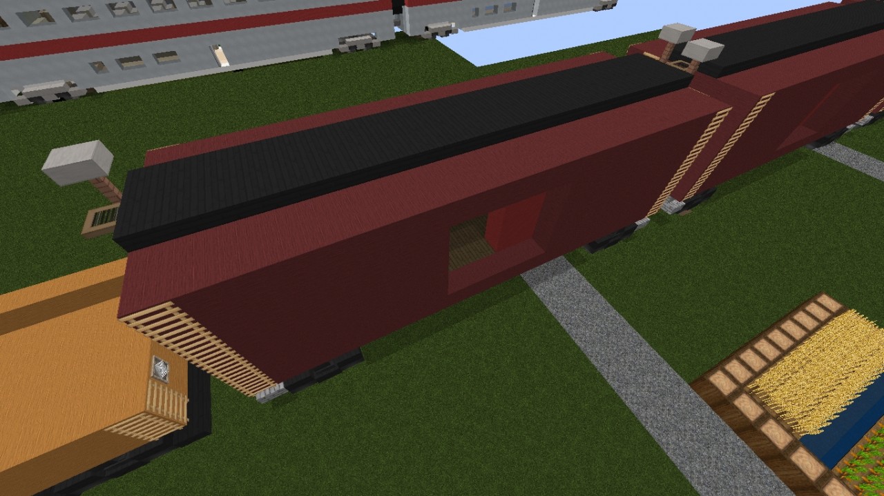 Steam locomotive with empty freight train Minecraft Map