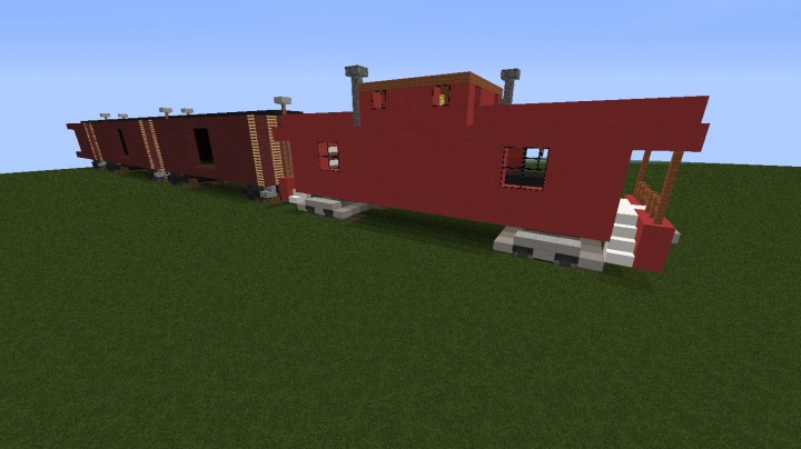 Steam locomotive with empty freight train Minecraft Map