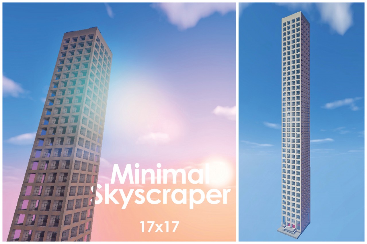 Minimal Modern Skyscraper | 17x17 Plot Size Minecraft Map