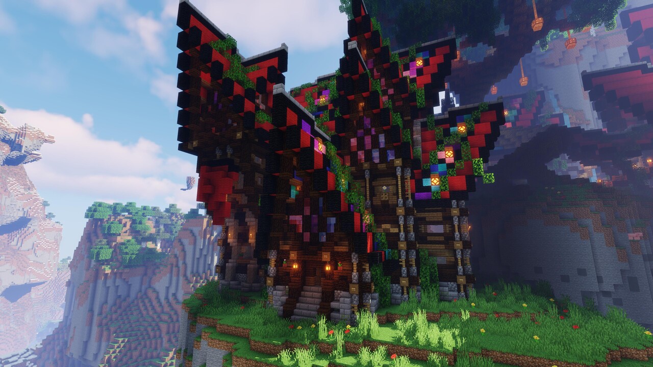 Deep Spring Houses, Tower, Ancient Tree + Timelapse Minecraft Map