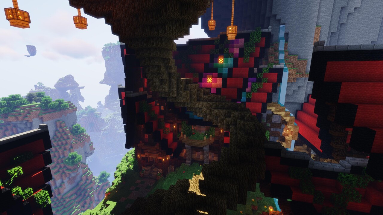 Deep Spring Houses, Tower, Ancient Tree + Timelapse Minecraft Map