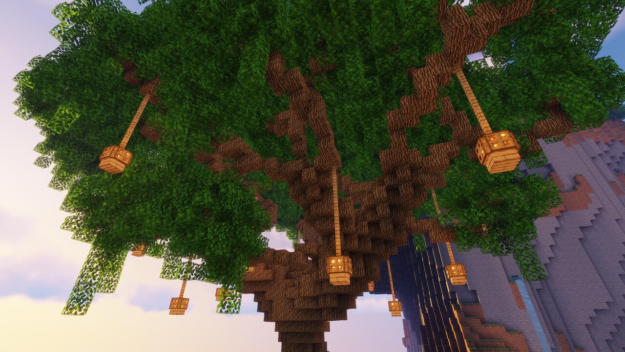 Deep Spring Houses, Tower, Ancient Tree + Timelapse Minecraft Map