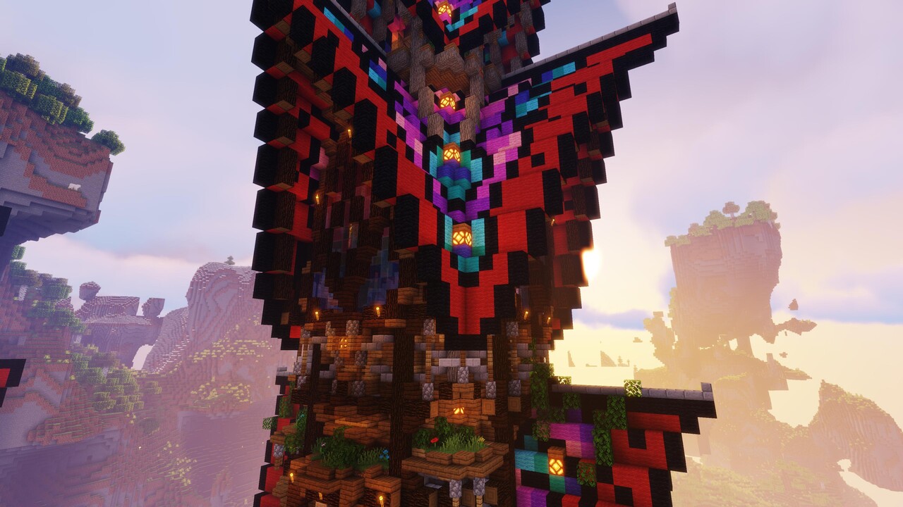 Deep Spring Houses, Tower, Ancient Tree + Timelapse Minecraft Map