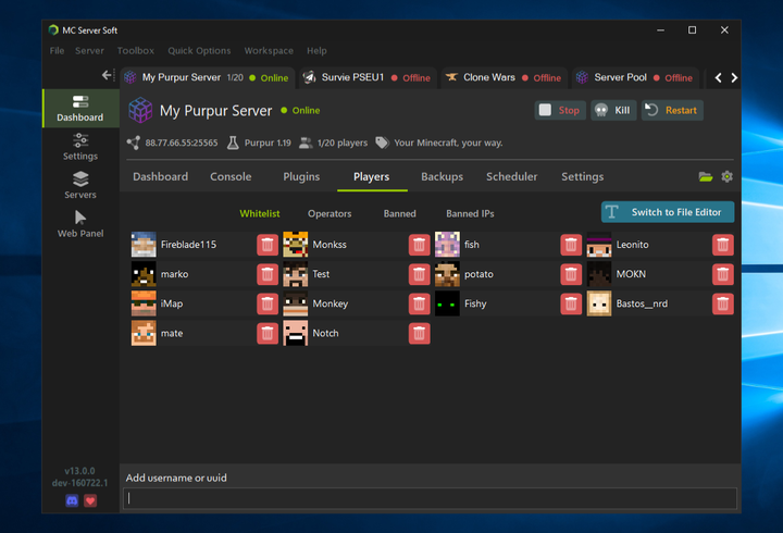 MC Server Soft // Server Manager for Windows Minecraft Mod
