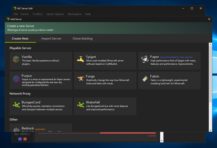 MC Server Soft // Server Manager for Windows Minecraft Mod