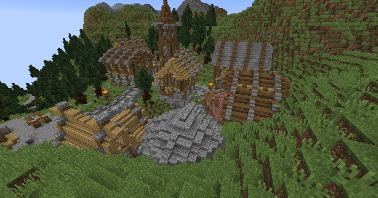 Medieval mining village Minecraft Map