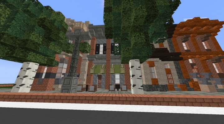 A street full of townhouses | Birchwood Minecraft Project
