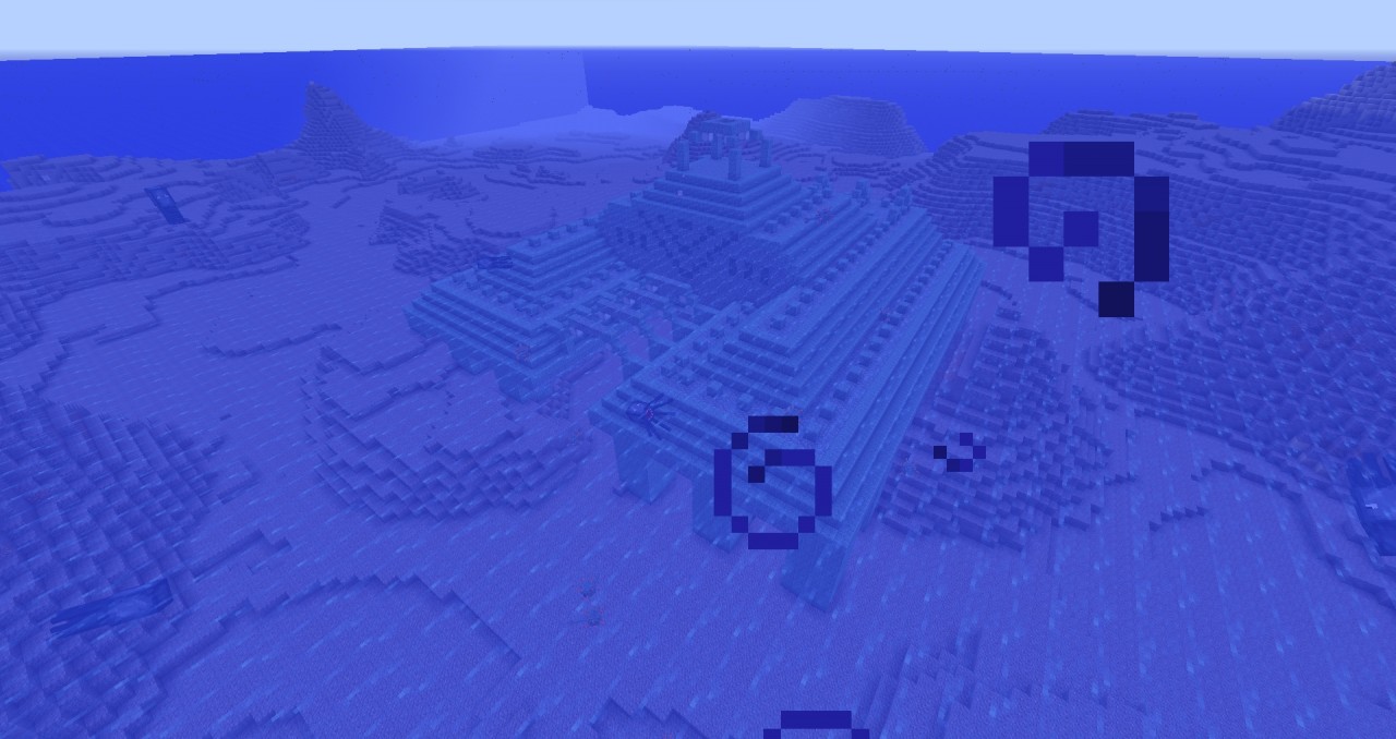 Awesome island world with at least 5 (maybe more) ocean temples nearby ...