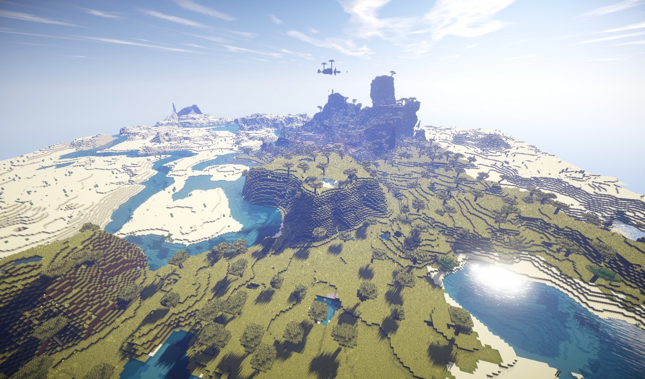 AMAZING MAP!! rivers, many temples, giant desert!! Minecraft Map