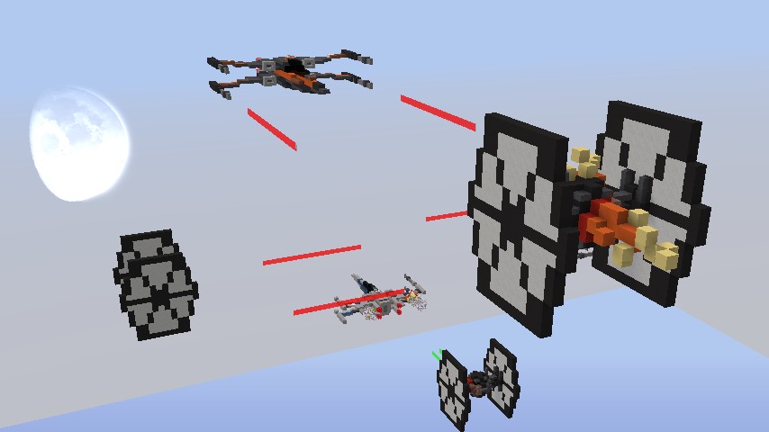 Resistance T-70 X-Wings and First Order Tie Fighters Minecraft Map