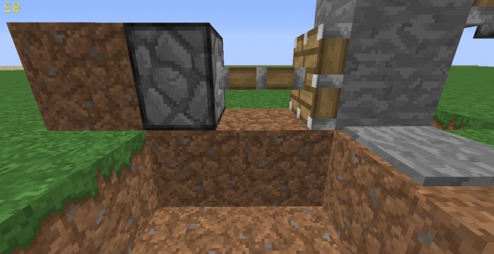 1x2 Cross-Sided Piston Door Tutorial Minecraft Map