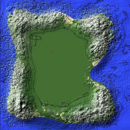 Perfect Island Flatland Surrounded With Hills Minecraft Map