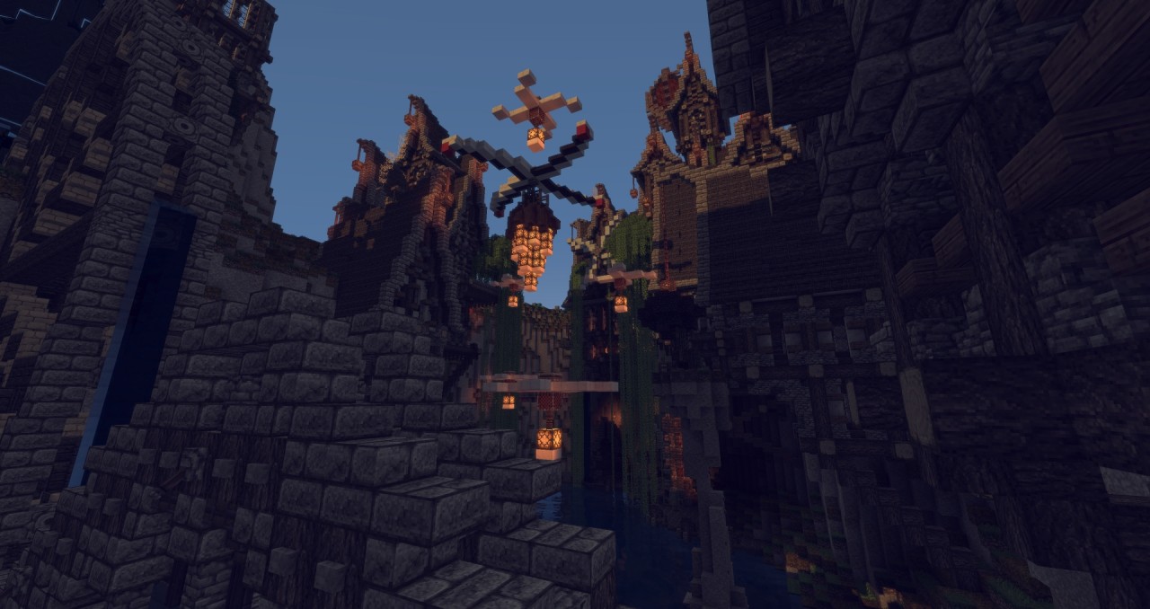 Mountain SteamPunk village Minecraft Map