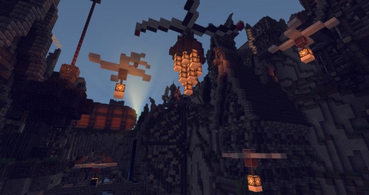 Mountain SteamPunk village Minecraft Map