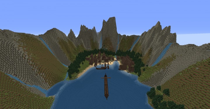 Viking village in a fjord Minecraft Map