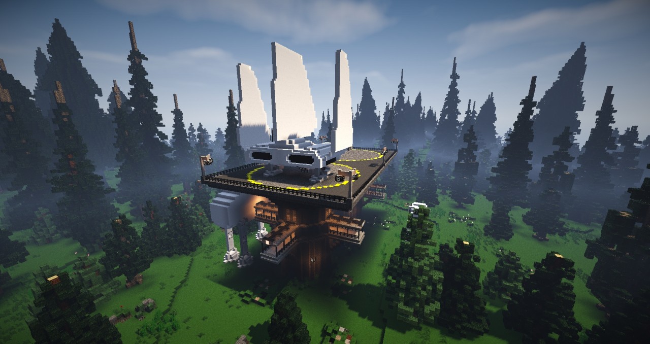 Minecraft STAR WARS FOREST MOON OF ENDOR (Shuttle Tydirium, AT-AT, and ...