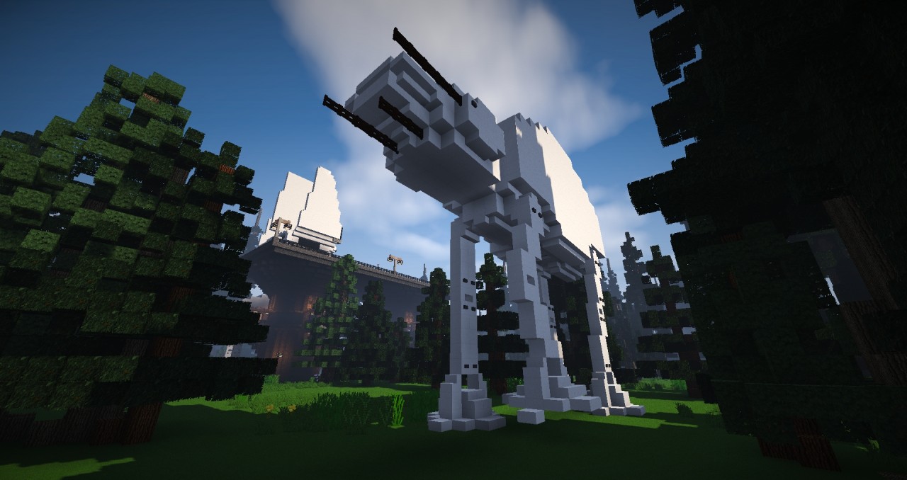 Minecraft STAR WARS FOREST MOON OF ENDOR (Shuttle Tydirium, AT-AT, and ...