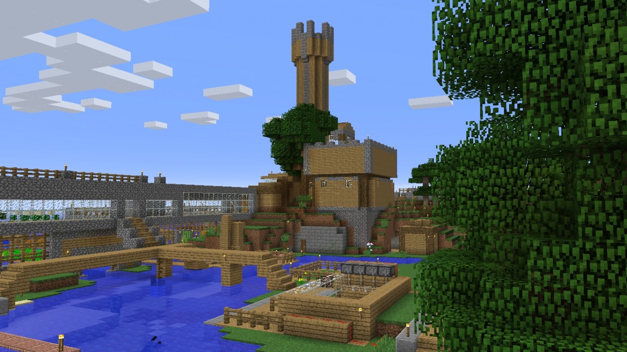 Water-Land base: Survival World Minecraft Map