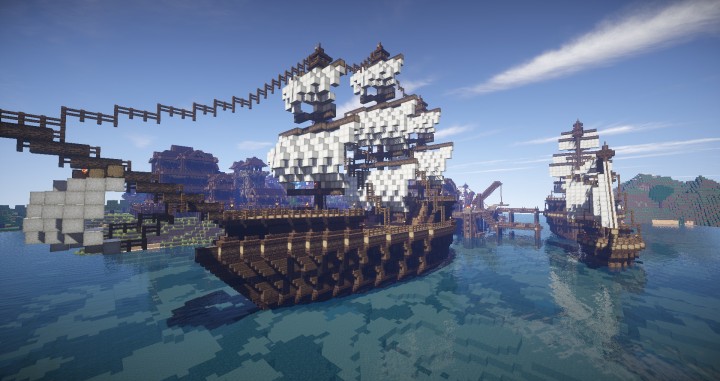 Port city of Riverguard Minecraft Map