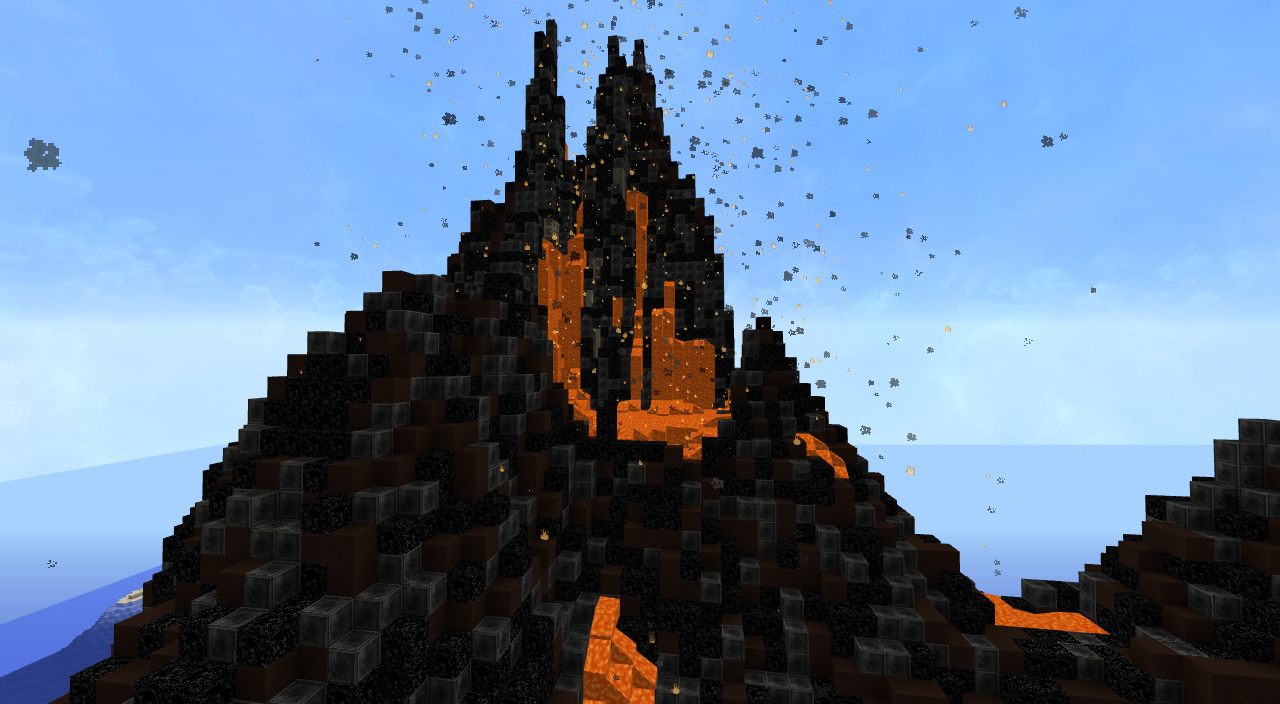 Tropical volcano with redstone particle smoke (erupting!) - 1.8 ...