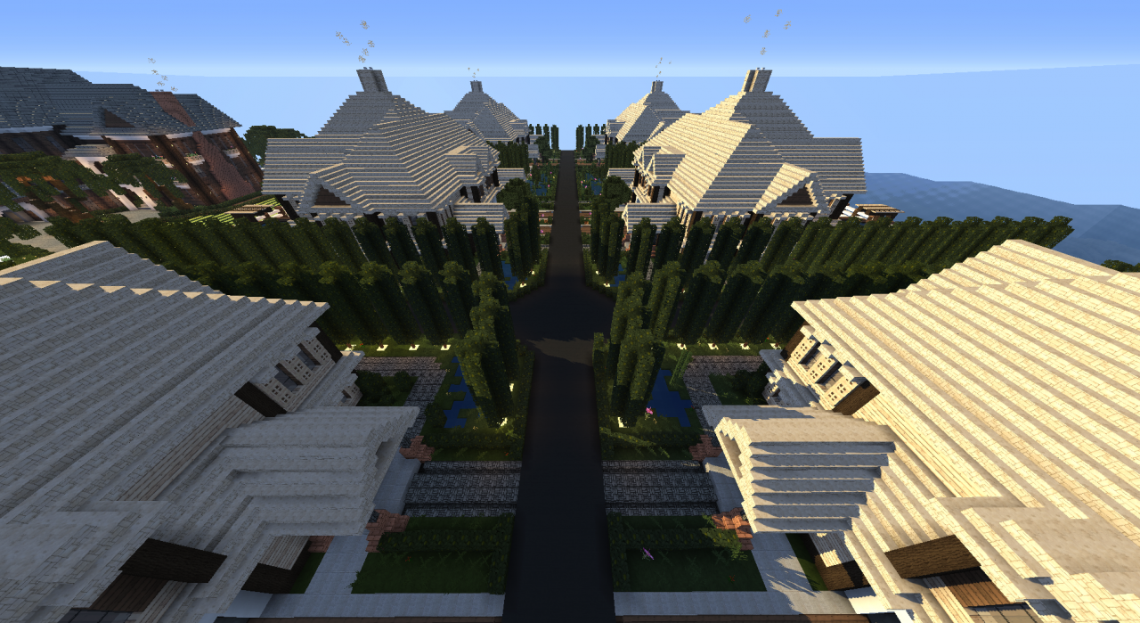 Symmetrical Town Houses Minecraft Map