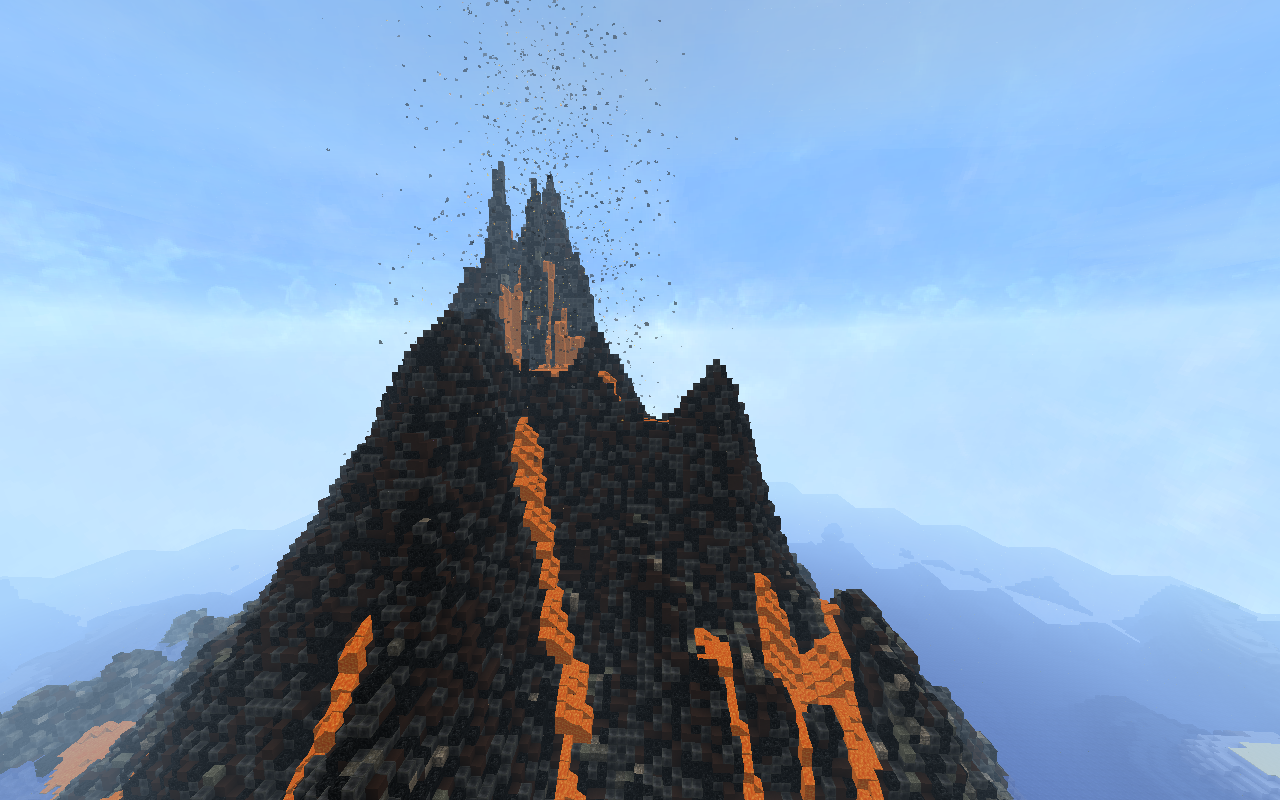 Tropical volcano with redstone particle smoke (erupting!) - 1.8 ...