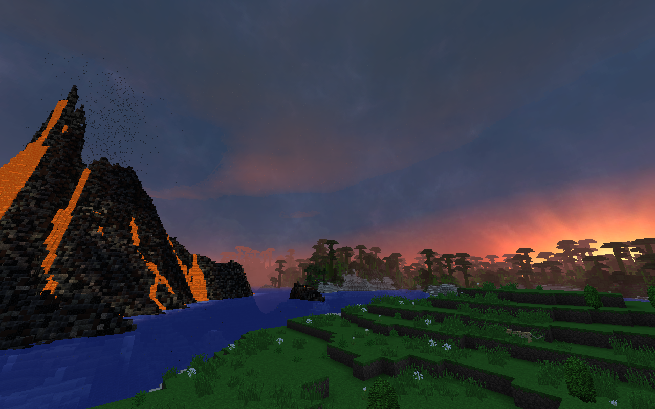 Tropical volcano with redstone particle smoke (erupting!) - 1.8 ...