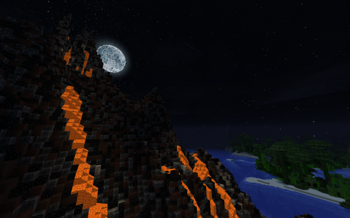 Tropical volcano with redstone particle smoke (erupting!) - 1.8 ...
