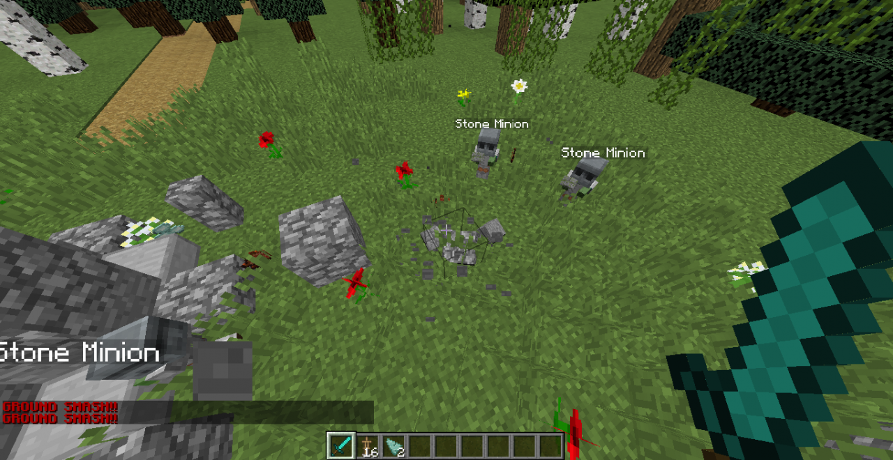 Stone golem boss fight in two commands Minecraft Map