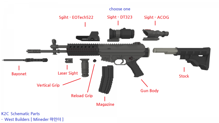 South Korean Rifle - K2C [ 400:1 Scale ] Minecraft Map