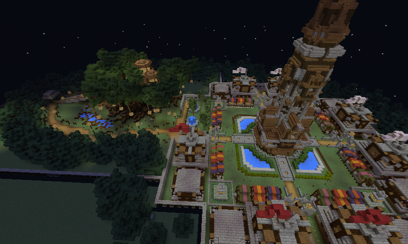 Rustic fantasy server spawn for MCPE Minecraft Map