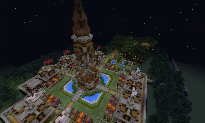 Rustic fantasy server spawn for MCPE Minecraft Map