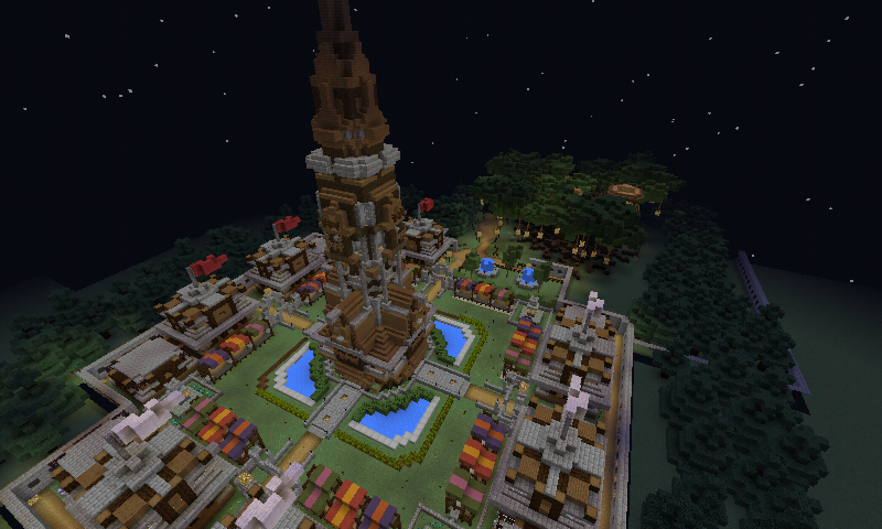 Rustic fantasy server spawn for MCPE Minecraft Map