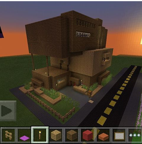 Tri-Level Wooden Home Minecraft Map