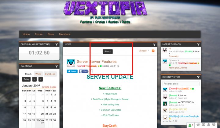 Vextopia Factions Minecraft Server